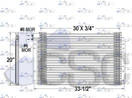 Mack Condenser 2003-2007 CV & Granite Series; Fittings on Driver Side